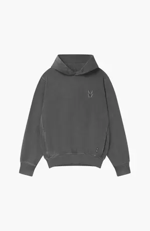 ASRV Tech Essential Distressed Hoodie - Faded Grey