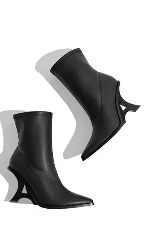 Manière De Voir The Eiffel Heeled Leather Boot - Midnight
