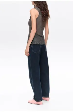 Bimba Y Lola Metallic Openwork Fitted Top