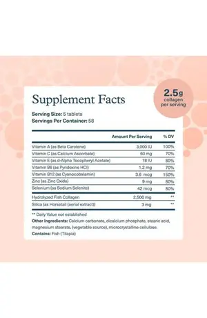 YOUTHEORY Marine Collagen Hydrolyzed Fish-sourced Skin Support Supplement Tablets 290 Tablets
