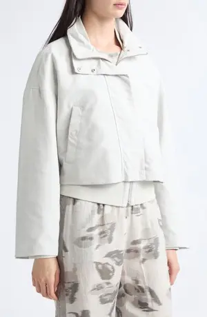 Emporio Armani Layered Cropped Windbreaker Jacket
