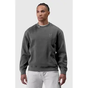 ASRV Tech Essential Distressed Crewneck - Faded Grey