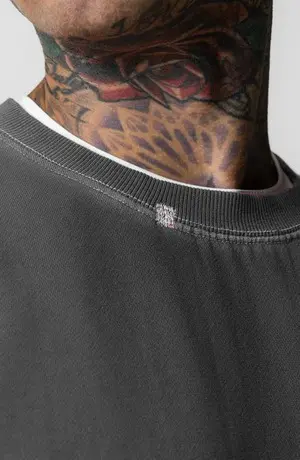 ASRV Tech Essential Distressed Crewneck - Faded Grey