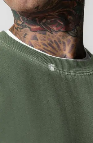 ASRV Tech Essential Distressed Crewneck - Faded Olive