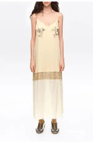 Bimba Y Lola Straight Midi Dress With Stones