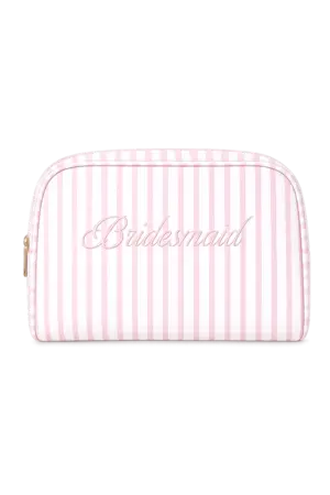 UNTAMED PETALS Bridesmaid Striped Cosmetic Bag - Pink