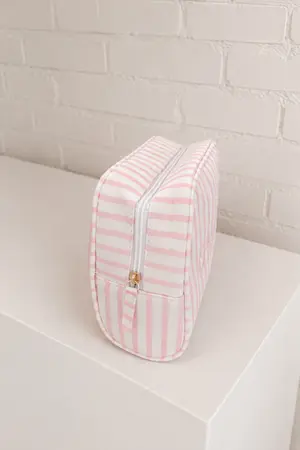 UNTAMED PETALS Bridesmaid Striped Cosmetic Bag