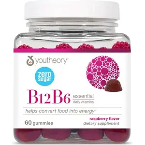 YOUTHEORY Vegan B12 B6 Brain Energy Immunity Support Gummies 60 Gummies