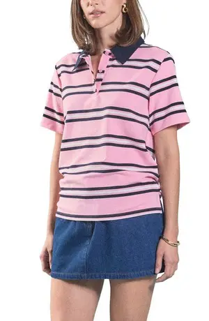 English Factory Stripe Polo Shirt