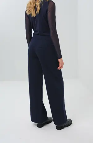 Anatomie Mita Wide Leg Pull-on Ponte Pants - Navy