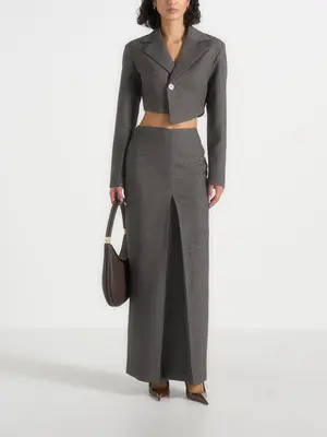 Manière De Voir Regine Maxi Skirt - Marl Grey