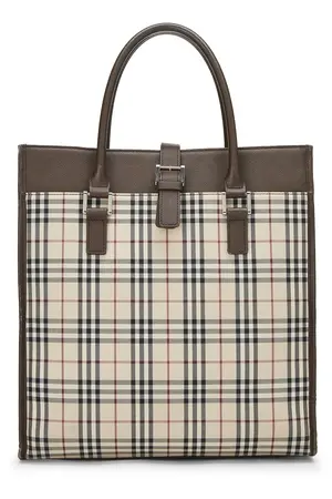 Burberry House Check Jacquard Bucket Handbag - Brown