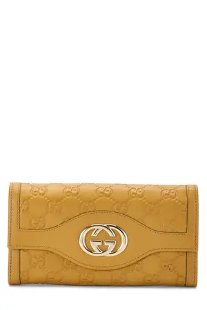 Gucci Ssima Britt Zip Around Wallet - Yellow