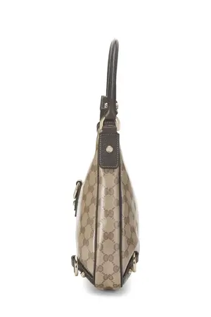 Gucci Original Gg Crystal D-ring Abbey Hobo Bag - Brown