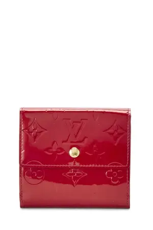 LOUIS VUITTON Monogram Vernis Elise Wallet - Red