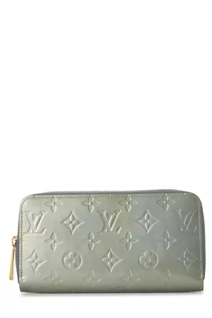 LOUIS VUITTON Blanc Corail Monogram Vernis Zippy Continental Wallet - Blue