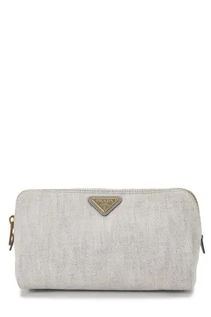 Prada Denim Pouch - White