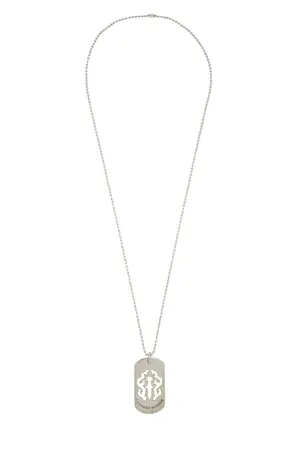 Chrome Hearts Sterling Dagger Cutout Dog Tag Necklace - Silver