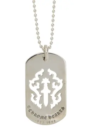 Chrome Hearts Sterling Dagger Cutout Dog Tag Necklace