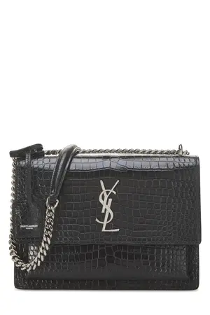 Saint Laurent Embossed Leather Sunset - Black