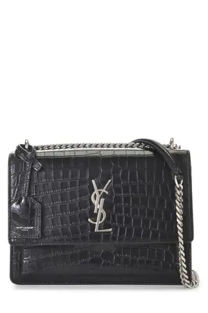 Saint Laurent Embossed Leather Shoulder Bag