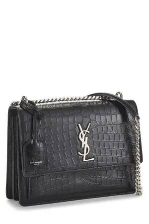 Saint Laurent Embossed Leather Shoulder Bag