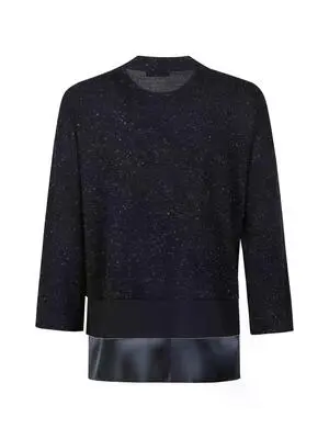 Peserico Layered-effect Lamé-detail Sweater - Black