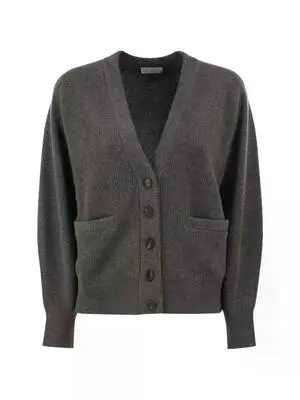 Brunello Cucinelli Ribbed-knit Cashmere Cardigan - Grey
