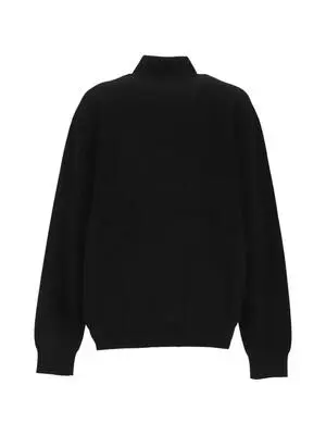 Balenciaga Double Face Cotton Knit Zip Up Sweater