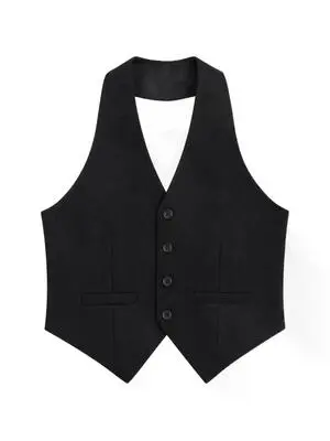 MAISON MARGIELA Halterneck Backless Waistcoat - Black