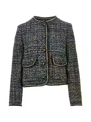 Etro Tweed-effect Button-up Jacket - Blue