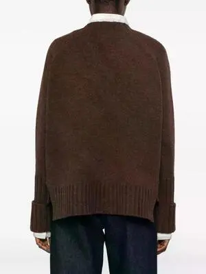 Tory Burch Ribbed-knit Raglan-sleeve Knit With Floral Embroidery