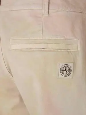 Stone Island Stretch Organic Cotton Broken Twill Trousers With 'old' Effect