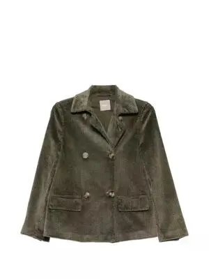 KILTIE Double-breasted Corduroy Blazer - Green