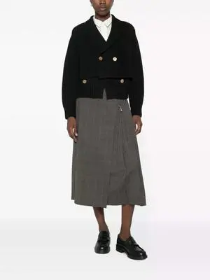 Sacai Double-breasted Ribbed Cardigan