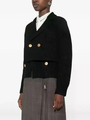Sacai Double-breasted Ribbed Cardigan