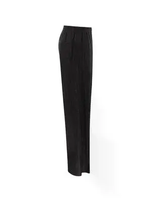 Brunello Cucinelli Embellished Pinstripe Trousers - Black