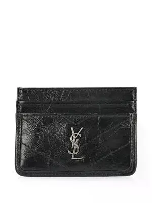 Saint Laurent Niki Card Case In Leather - Black