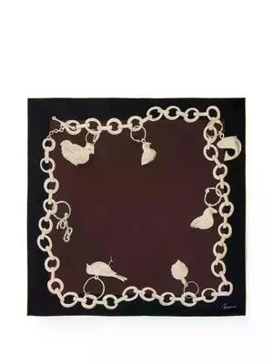 Jacquemus Chain-print Silk Scarves Black