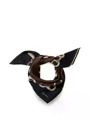 Jacquemus Chain-print Silk Scarves - Black
