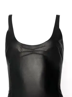Attico Lace-trimmed Leather Dress
