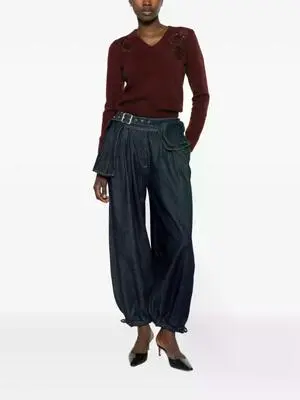 SELF-PORTRAIT Sequin-embellished Floral-patch Sweater