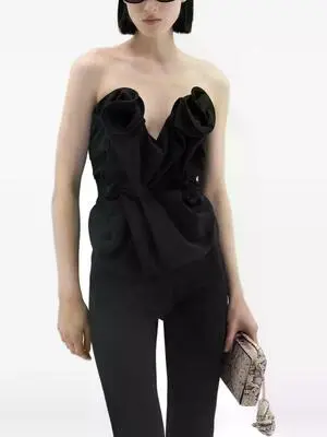 Magda Butrym Rose-detail Strapless Top