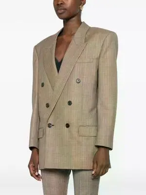 Saint Laurent Check-pattern Double-breasted Blazer