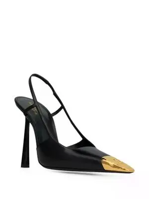 Saint Laurent Jeanne Slingback Pumps In Smooth Leather