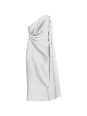Solace London One-shoulder Maxi Dress With Cape Detail