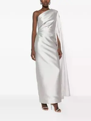 Solace London One-shoulder Maxi Dress With Cape Detail