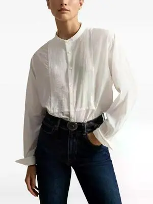 Polo Ralph Lauren Bib-front Band-collar Shirt - White