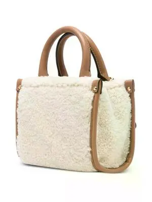 Liu Jo Faux-shearling Tote Bag With Logo Plaque