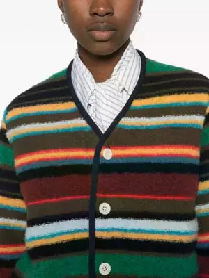 Sacai Striped V-neck Cardigan